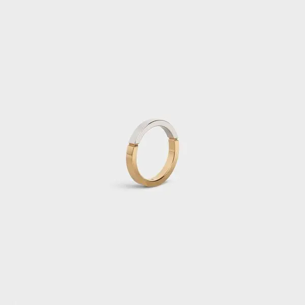 Celine Simple Forms Ring In Brass With Gold And Rhodium Finish