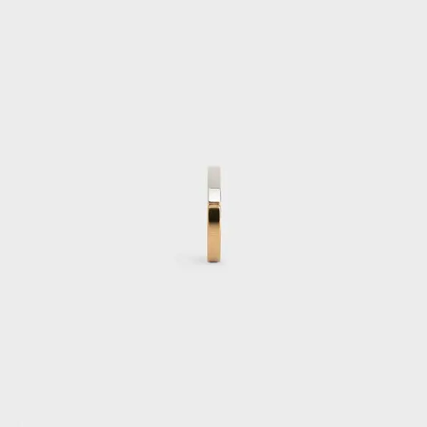 Celine Simple Forms Ring In Brass With Gold And Rhodium Finish