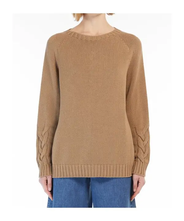 Max Mara Crewneck Long-sleeved Jumper - Camel