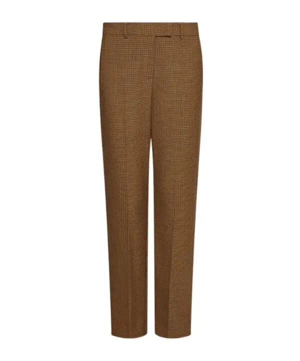 Marella Tailored Stretch Chino Trousers With Plaid Pattern