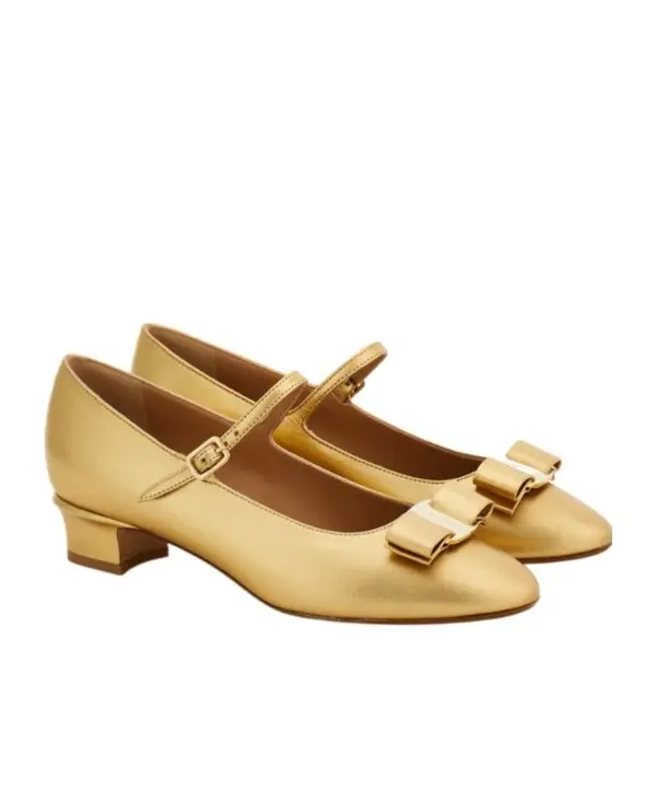 FERRAGAMO Vara Bow Mary Jane - Gold