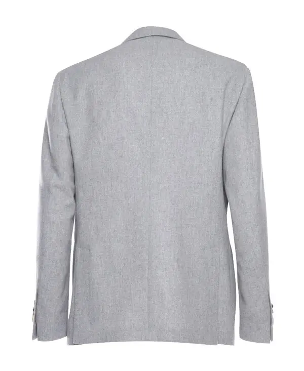 LARDINI Brooch-detail Single-breasted Blazer - Gray