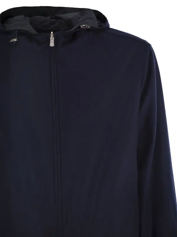Fedeli Reversible Hooded Bomber Jacket - Black