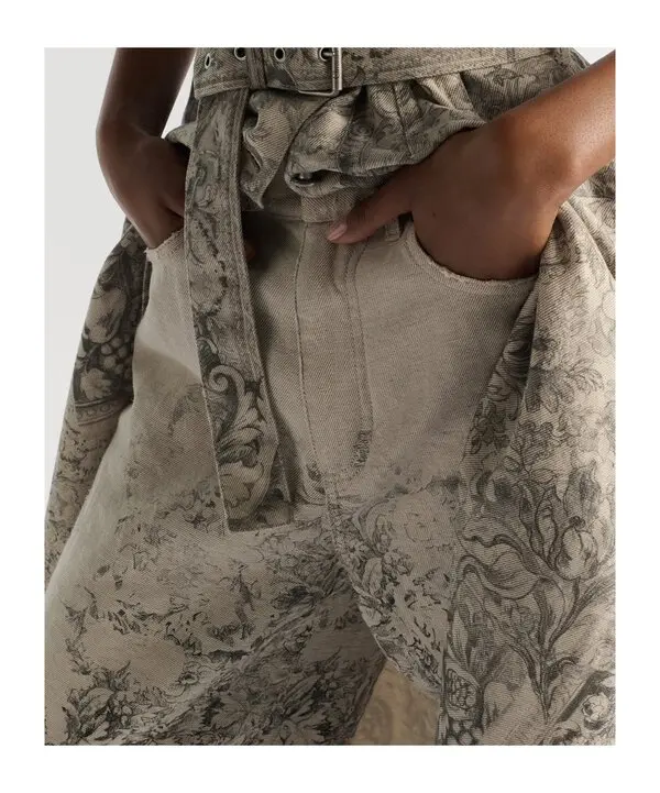 Dior Flared Jeans With Floral Motif