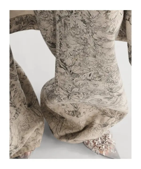 Dior Flared Jeans With Floral Motif
