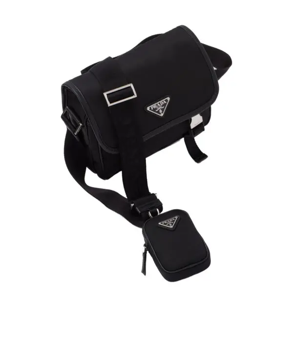 Prada Re-nylon Foldover Shoulder Bag With Removable Pouch