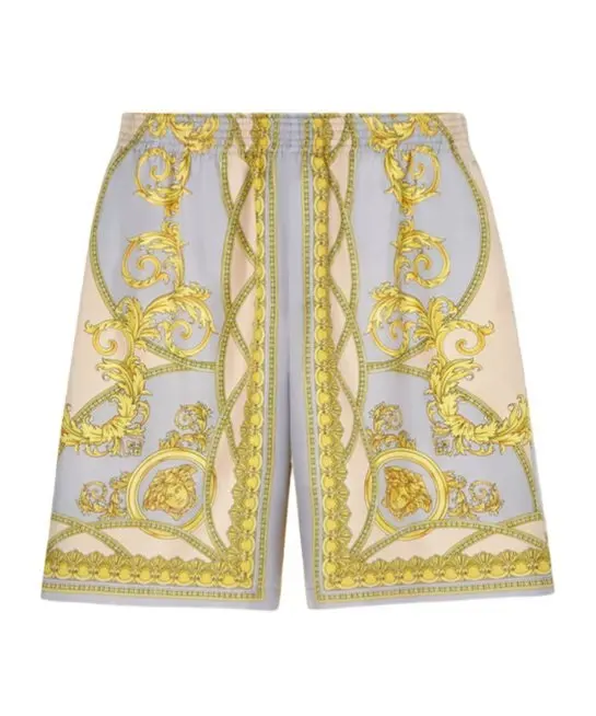Versace La Coupe Des Dieux Straight Leg Shorts - Gray  Print