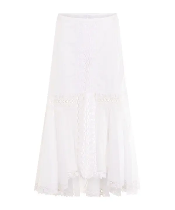 Charo Ruiz Ibiza Crochet-panelled Skirt - White