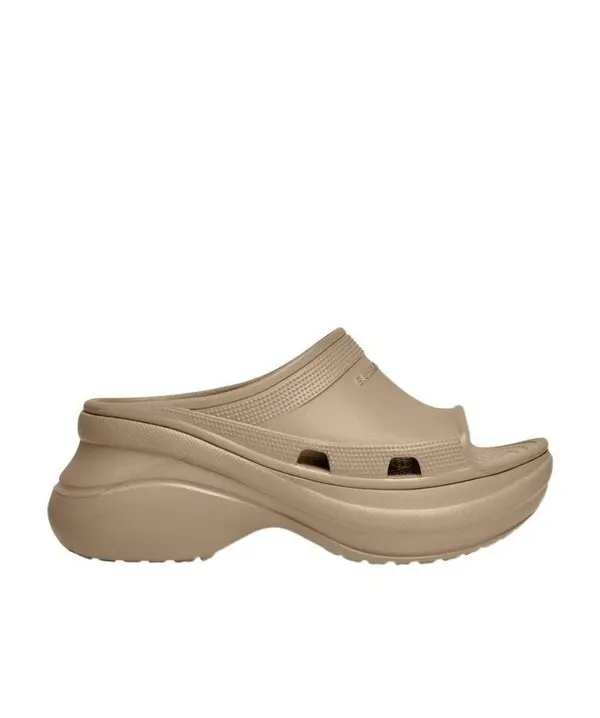 Balenciaga Pool Crocs Flat Sandals - Brown
