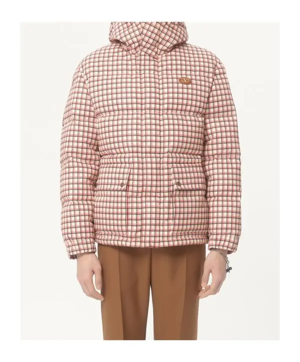 Valentino Garavani Checked High Neck Coat
