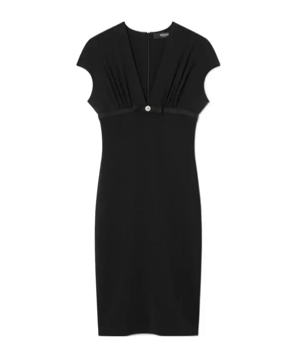 Versace Medusa V-neck Midi Dress