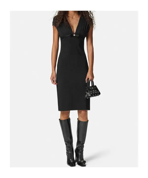Versace Medusa V-neck Midi Dress