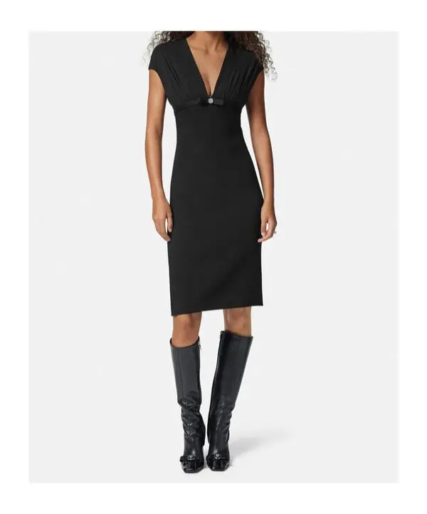 Versace Medusa V-neck Midi Dress