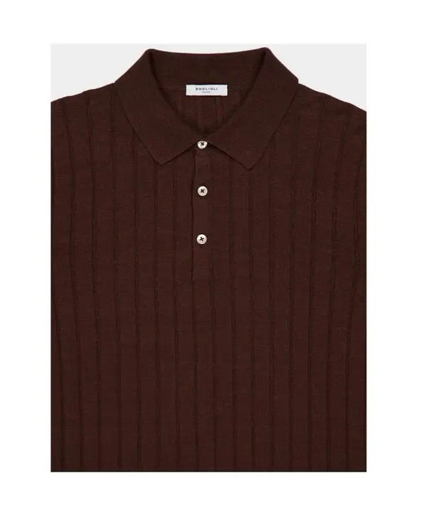 Boglioli Button Detailed Knitted Polo Shirt