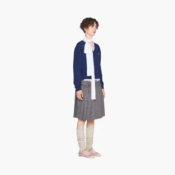 Miu Miu Pleated Velour Skirt