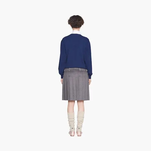 Miu Miu Pleated Velour Skirt