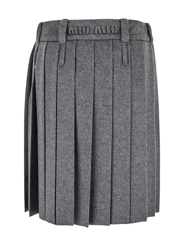 Miu Miu Pleated Velour Skirt