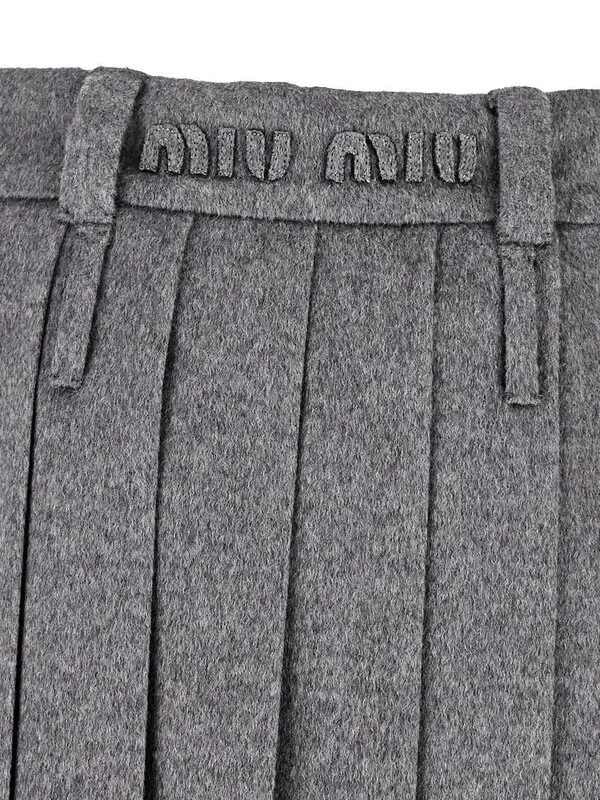 Miu Miu Pleated Velour Skirt