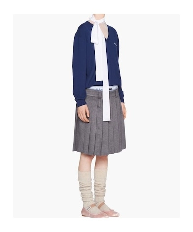 Miu Miu Pleated Velour Skirt