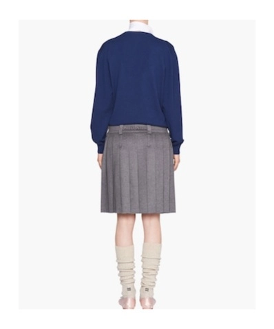 Miu Miu Pleated Velour Skirt
