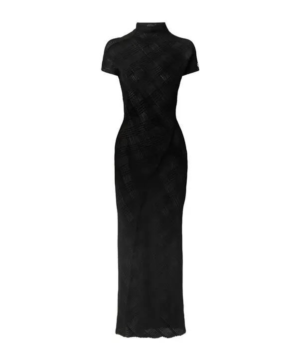 JEAN PAUL GAULTIER Ribbed Knit Turtleneck Long Dress