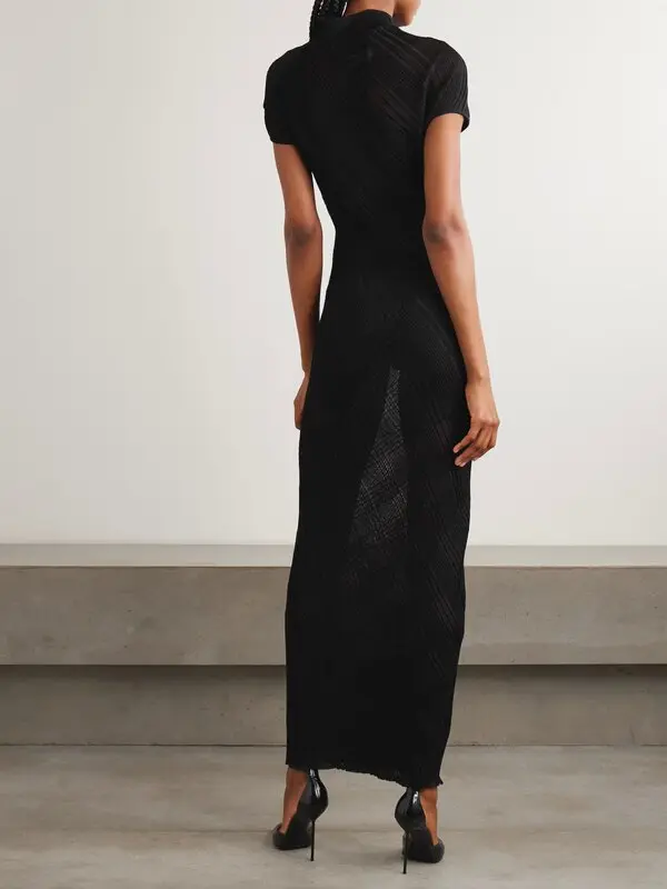 JEAN PAUL GAULTIER Ribbed Knit Turtleneck Long Dress