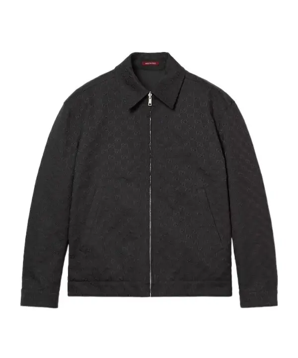 Gucci Reversible Gg Canvas And Nylon Jacket - Black