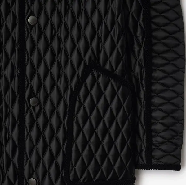 Burberry Quilted Long-sleeved Jacket - Black