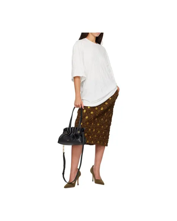 FERRAGAMO Small Gancini Shoulder Bag - Black