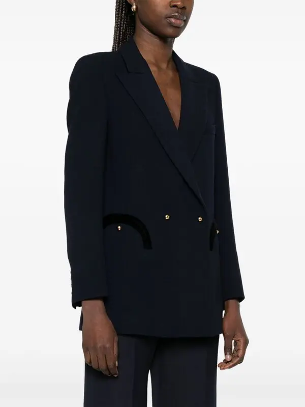 BLAZÉ MILANO Double-breasted Tailored Blazer - Navy Blue