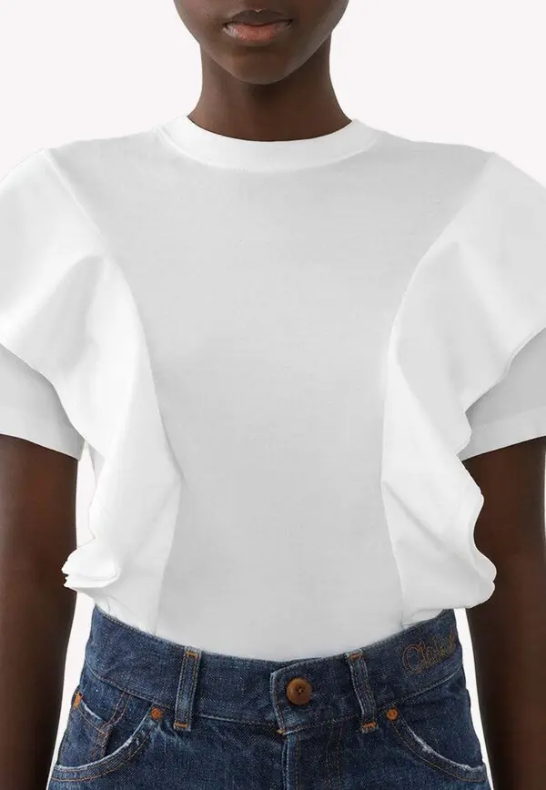 Chloé Ruffled Crewneck Short-sleeved T-shirt