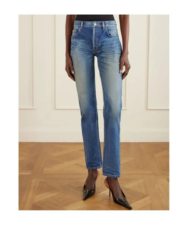 Saint Laurent High Waist Straight Leg Jeans