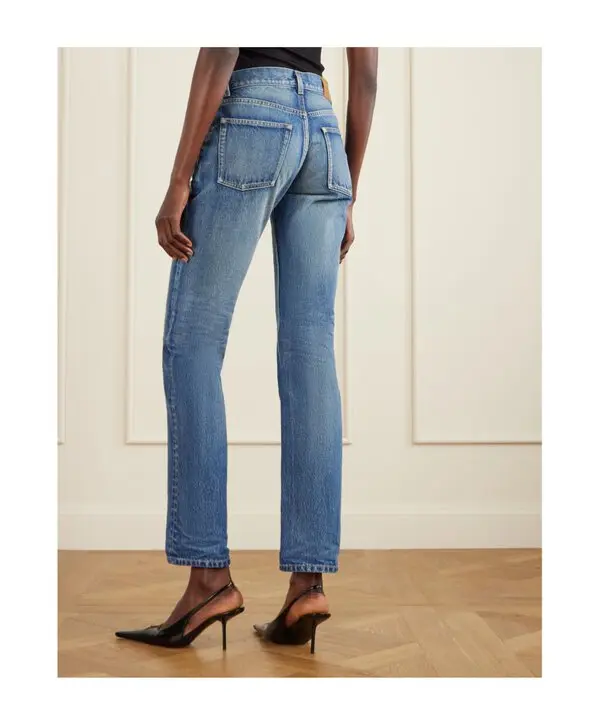 Saint Laurent High Waist Straight Leg Jeans