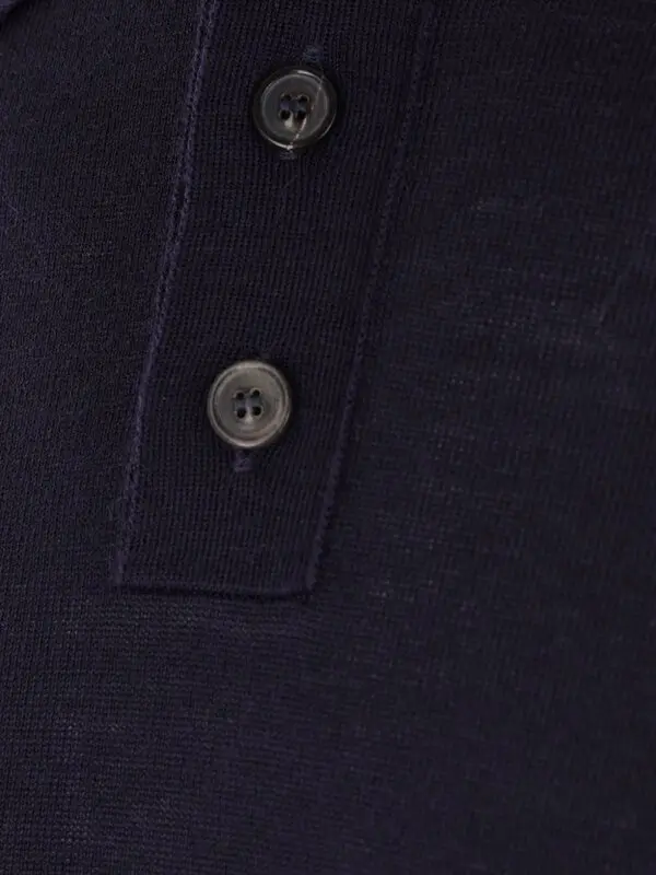MAISON MARGIELA Long-sleeved Knitted Polo Shirt - Black