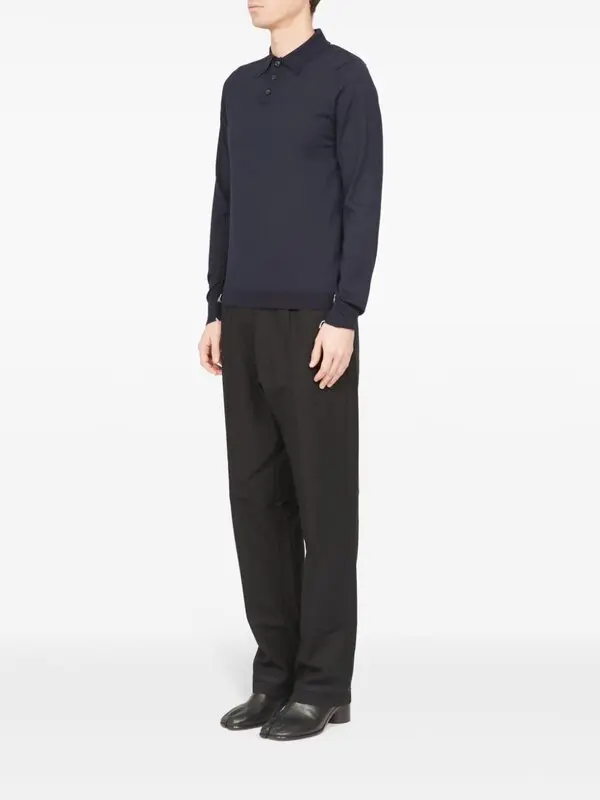 MAISON MARGIELA Long-sleeved Knitted Polo Shirt