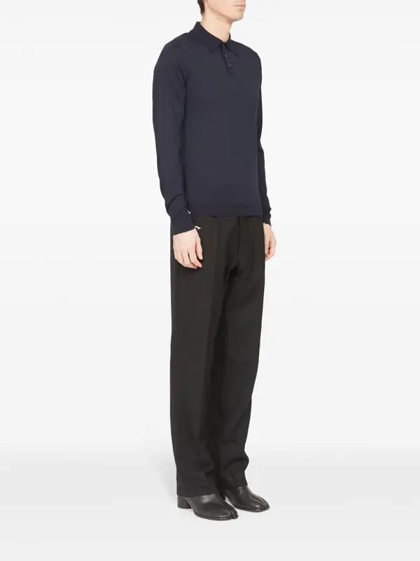 MAISON MARGIELA Long-sleeved Knitted Polo Shirt