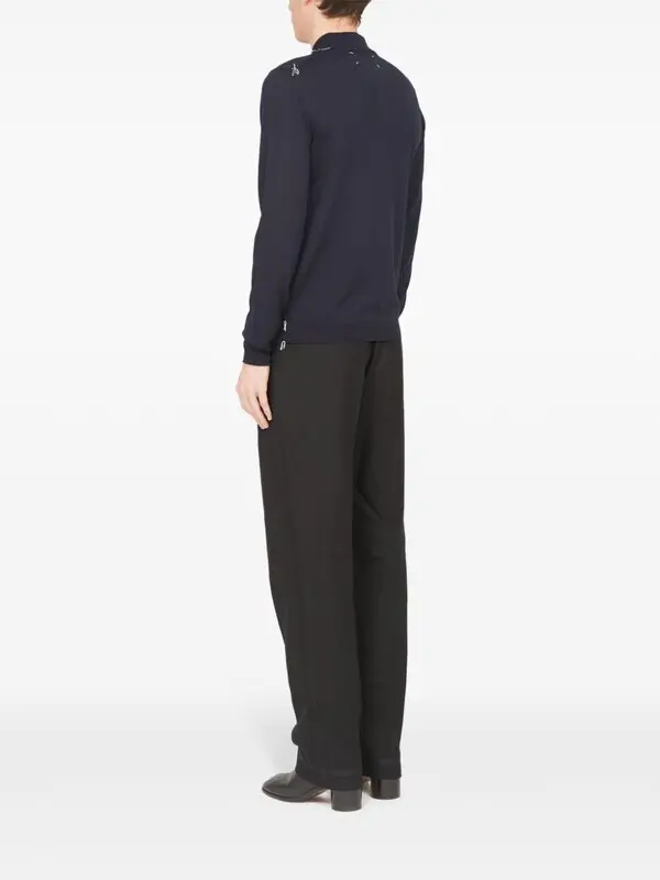 MAISON MARGIELA Long-sleeved Knitted Polo Shirt