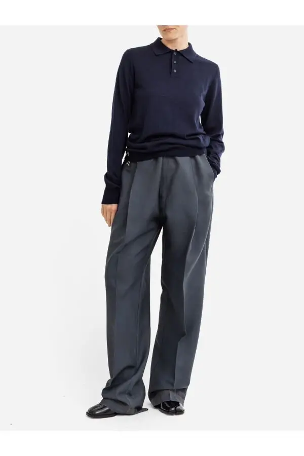 MAISON MARGIELA Long-sleeved Knitted Polo Shirt