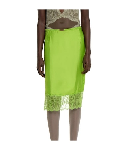 Gucci Floral Lace Trimmed Midi Skirt