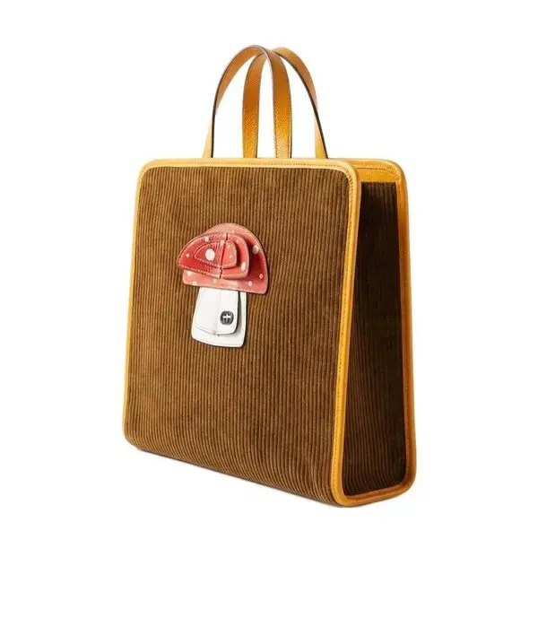 Gucci Mushroom Patch Corduroy Tote Bag