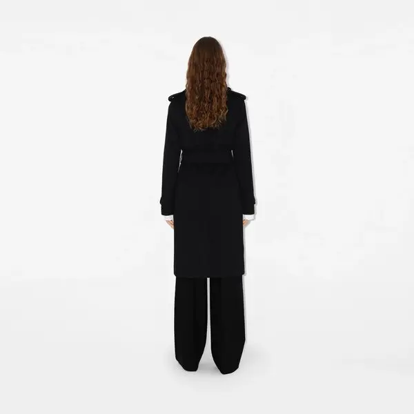 Burberry Double Breasted Belted Trench Coat - Black