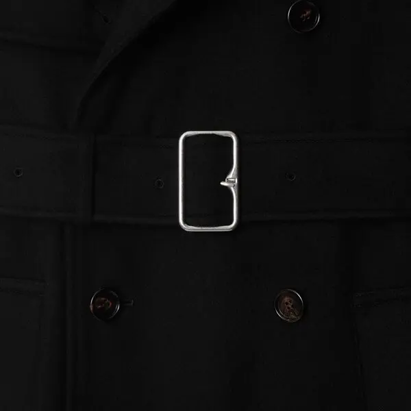 Burberry Double Breasted Belted Trench Coat - Black
