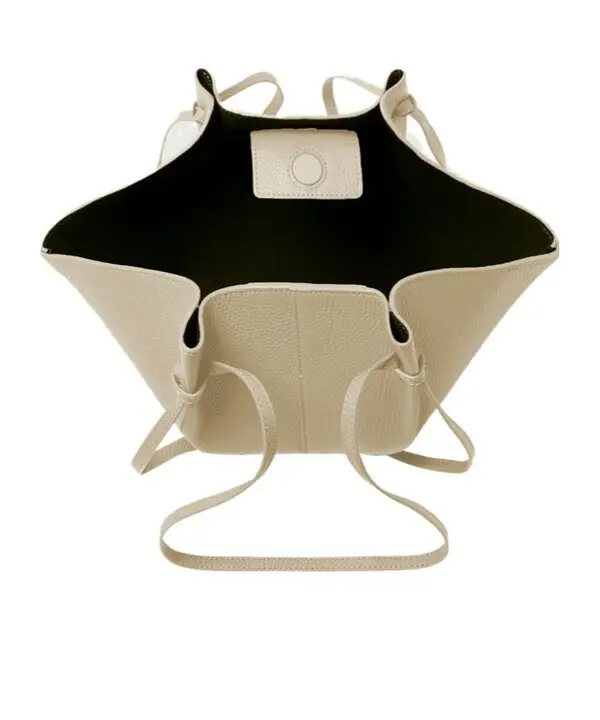 Yuzefi Mochi Angora Pebble Grained Leather Bag - Nude