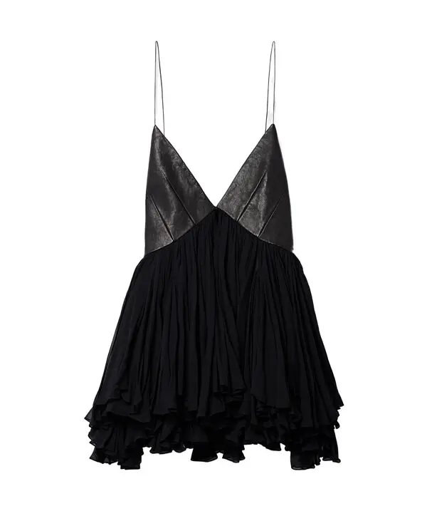 Khaite The Anita V-neck Paneled Tank Top - Black