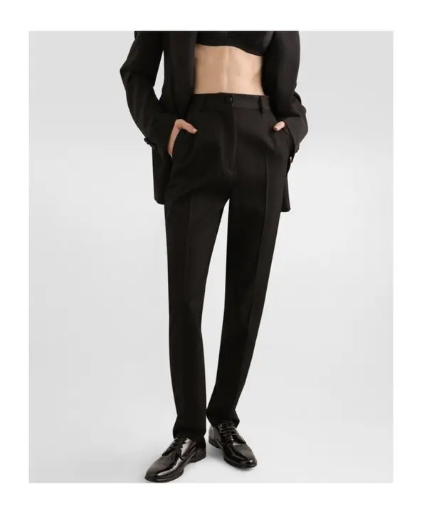 Dolce & Gabbana High-waisted Pleated Dress Pants - Black