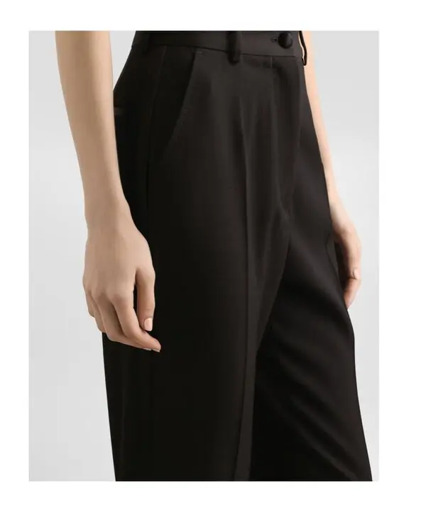 Dolce & Gabbana High-waisted Pleated Dress Pants - Black