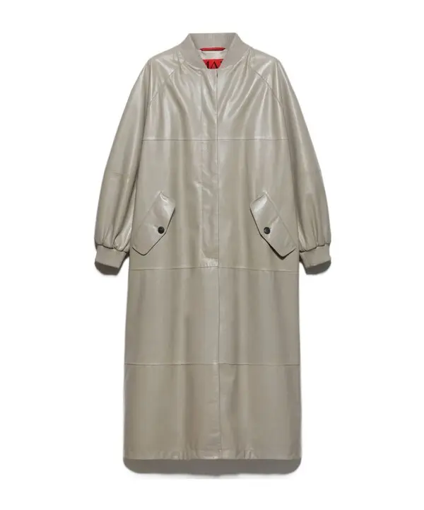 MAXCO. Max&co. Long Sleeve Leather Windbreaker