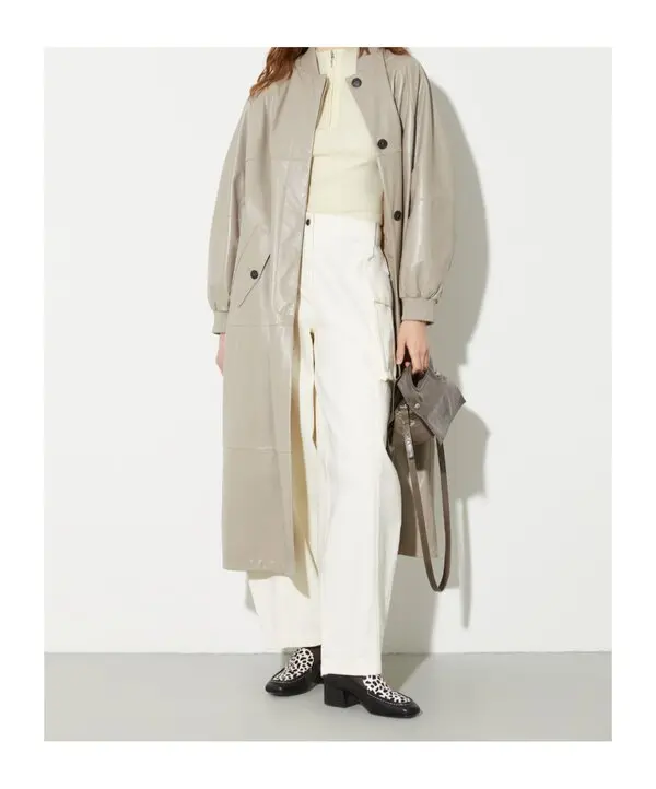 MAXCO. Max&co. Long Sleeve Leather Windbreaker