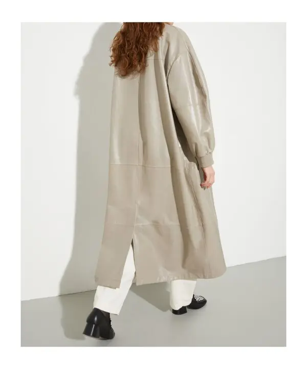 MAXCO. Max&co. Long Sleeve Leather Windbreaker