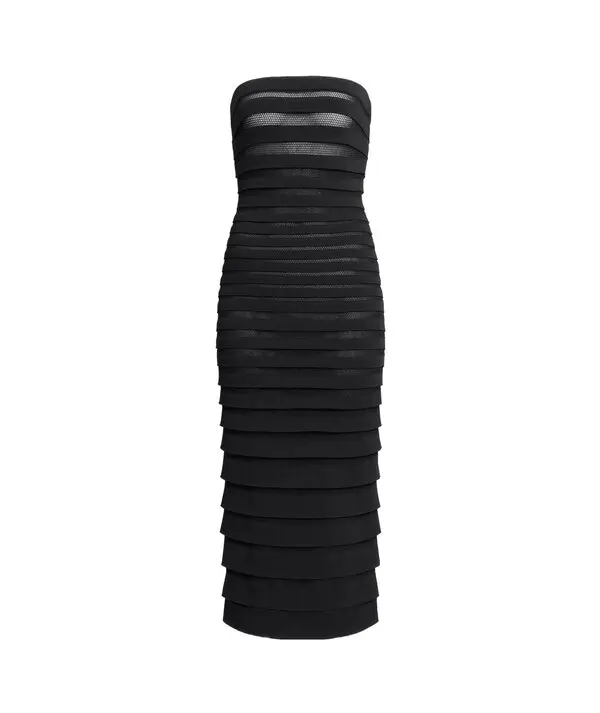 Alaïa Strapless Textured Knitted Dress - Black